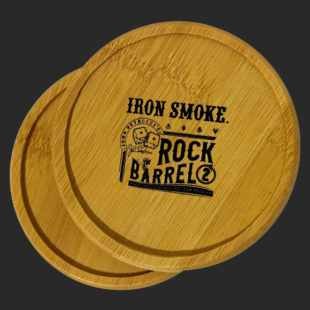 Rock Barrel 2 Piece Wood Coasters – John Petrucci